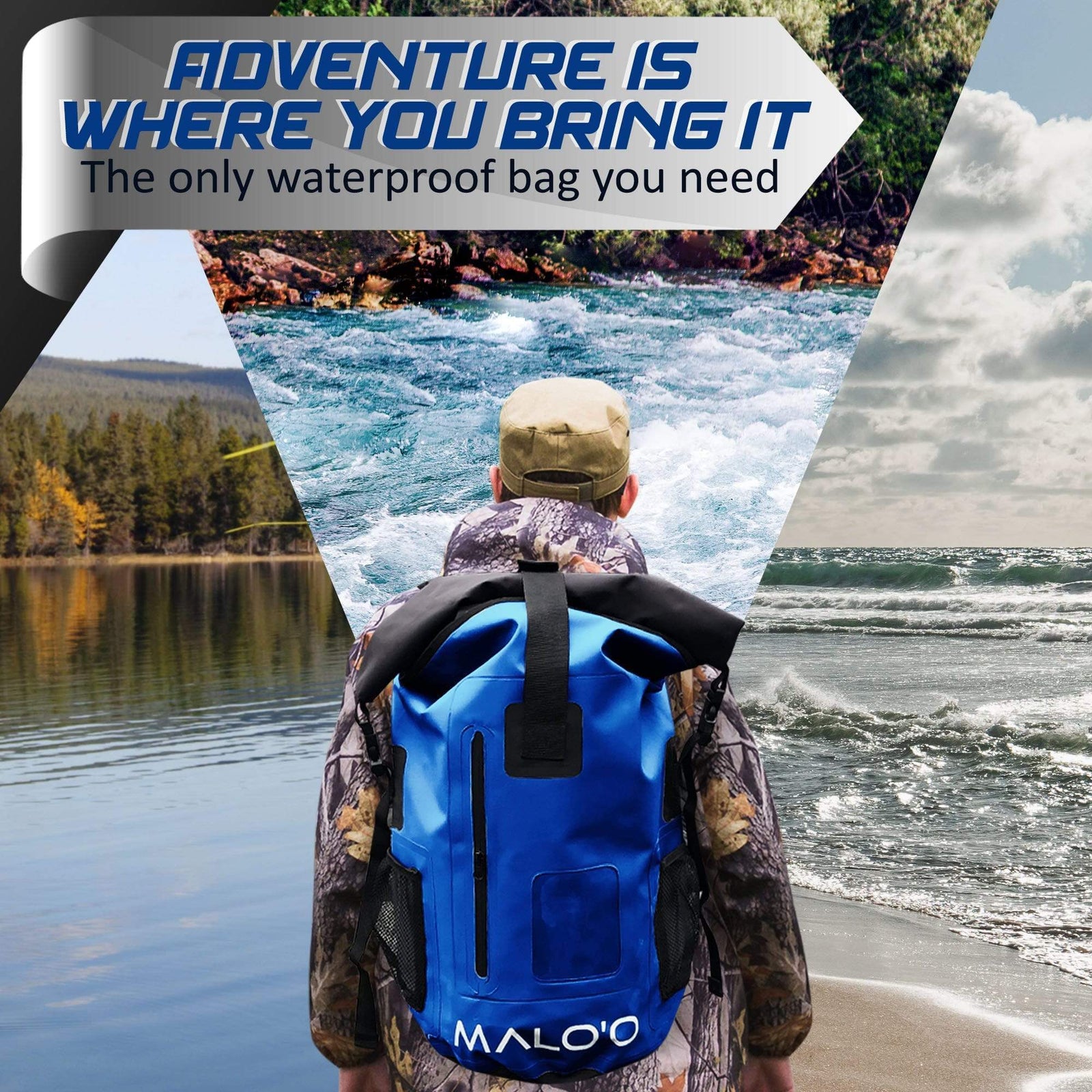 Waterproof Backpack Bags | DryPack for Backpacking - Malo'o Racks